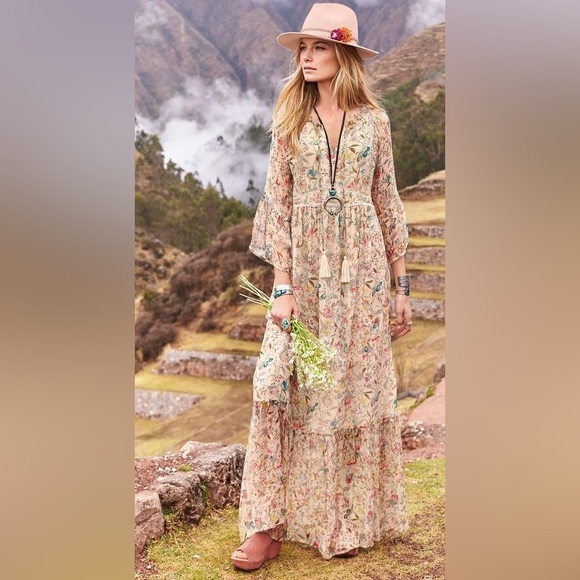 Sundance | Dresses | Sundance Floral Boho Sheer Dress | Poshmark